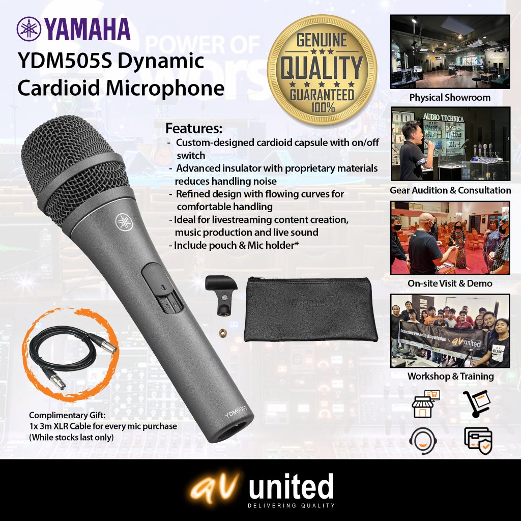 Yamaha YDM505S Dynamic Cardioid Microphone with Switch (Black) | Shopee Malaysia