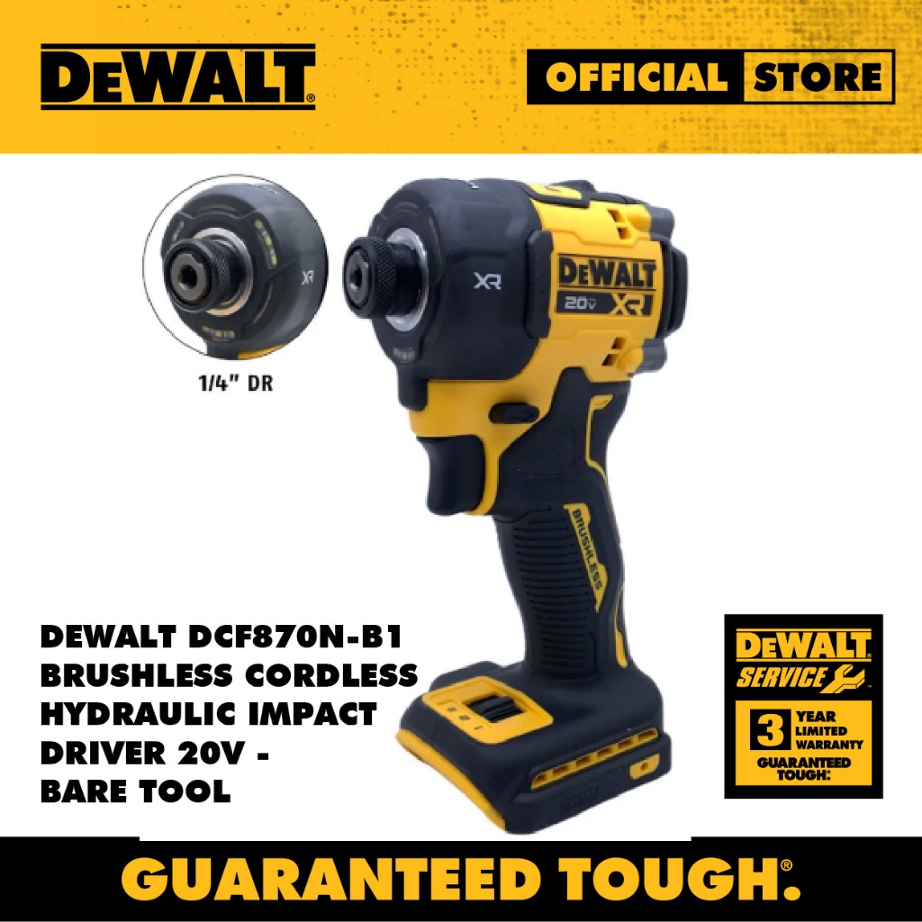 DEWALT DCF870N-B1 BRUSHLESS CORDLESS HYDRAULIC IMPACT DRIVER 20V - BARE ...