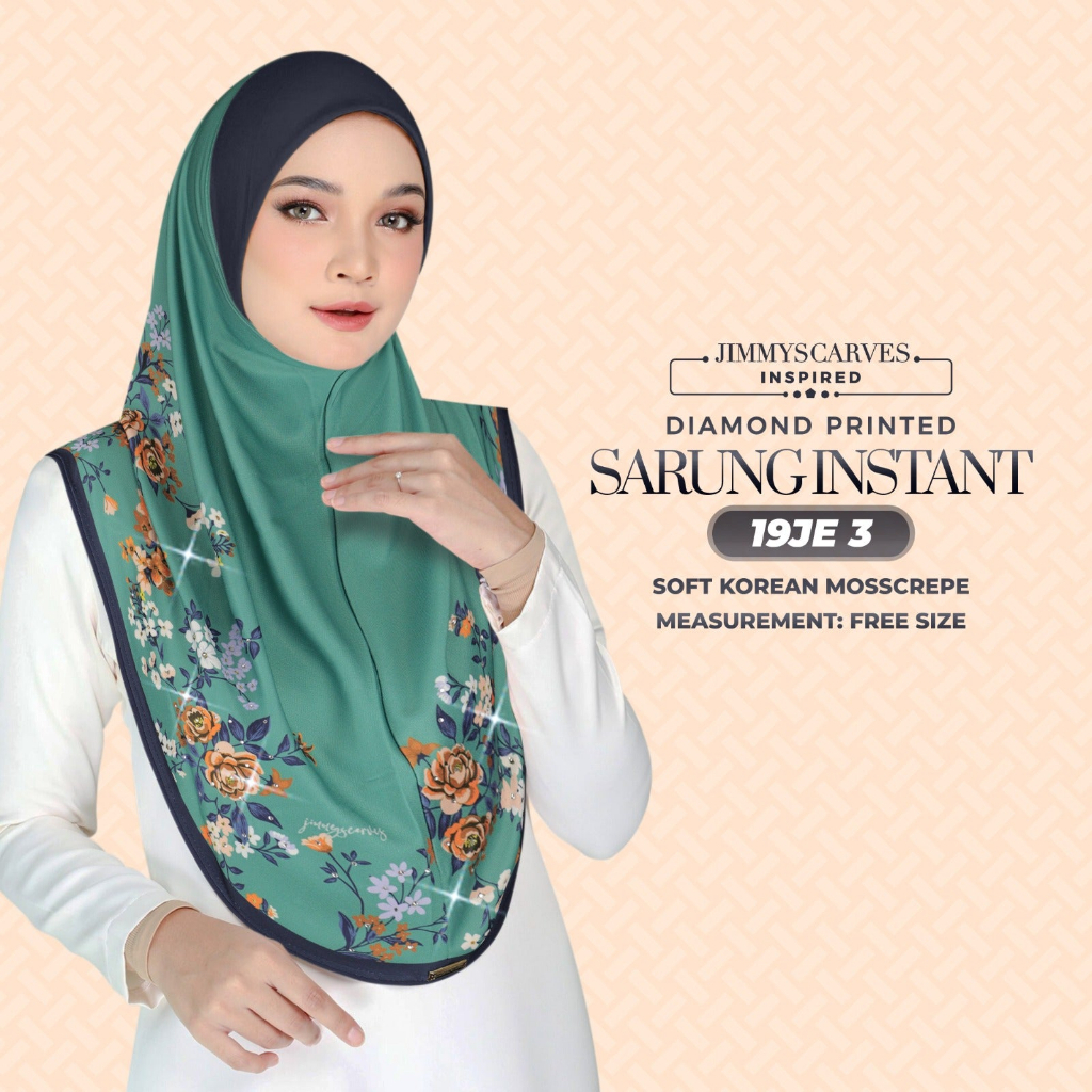 2PCS RM55 Jimmy Scarves Instant Sarung Diamond Printed | Shopee Malaysia