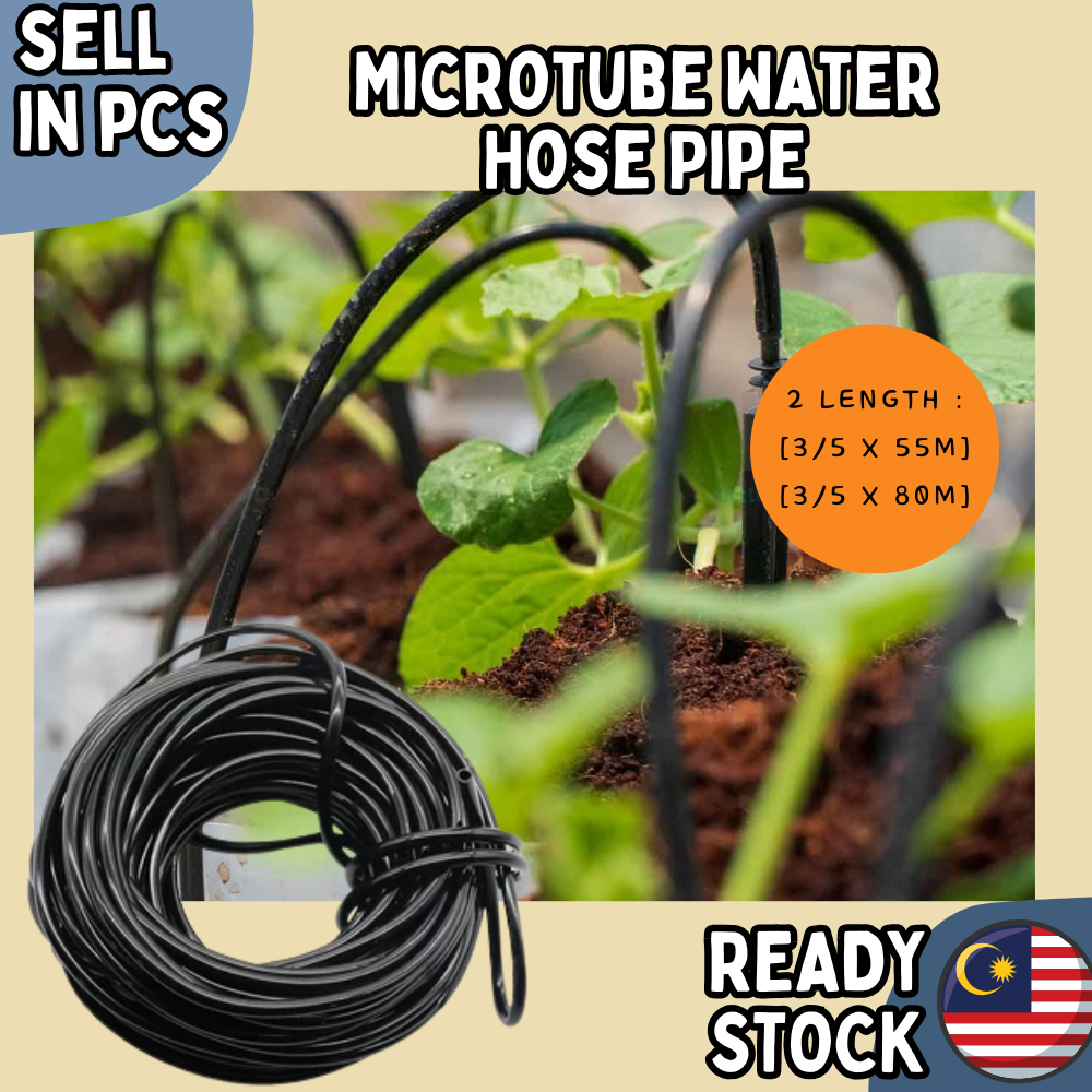 MELLOWMART [3/5 x 55m] [3/5 x 80m] Microtube Water Hose Pipe Irrigation ...