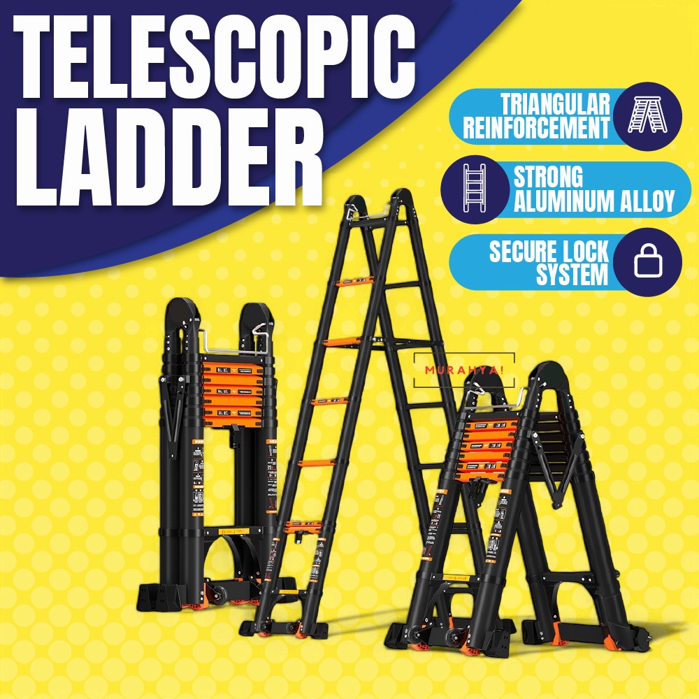 Telescopic ladder Tangga lipat Heavy duty multipurpose ladder Double ...