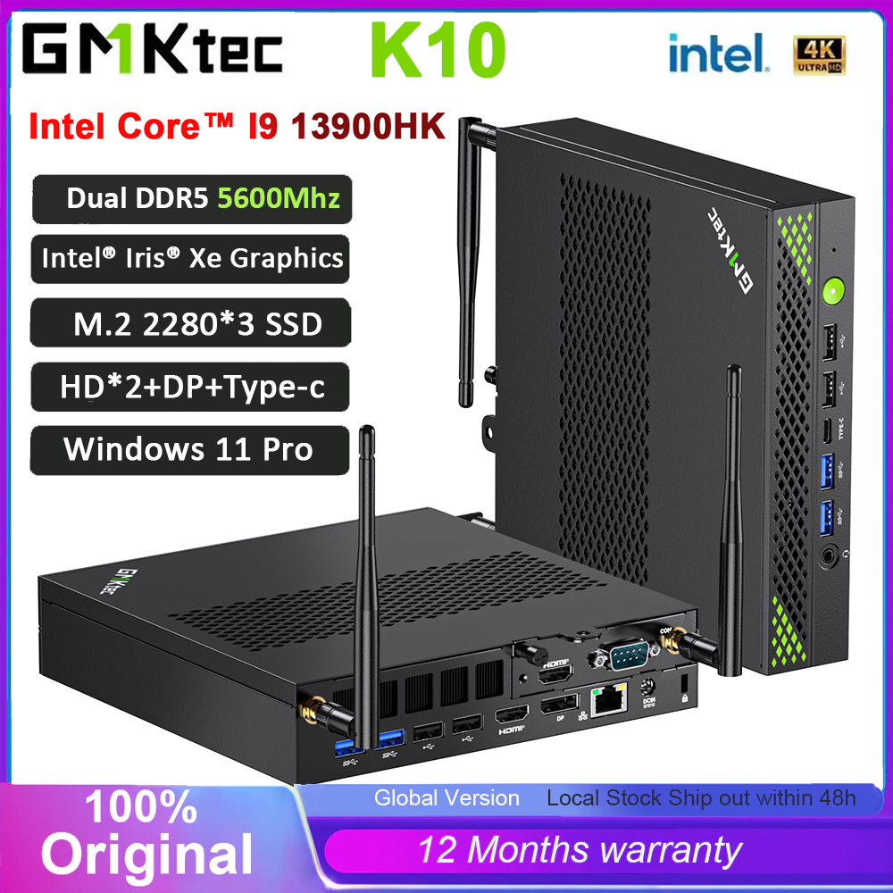 GMK K10 Intel Core i9 13900HK Mini PC 2xDDR5 5600Mhz 3xNVMe 2.5G LAN ...