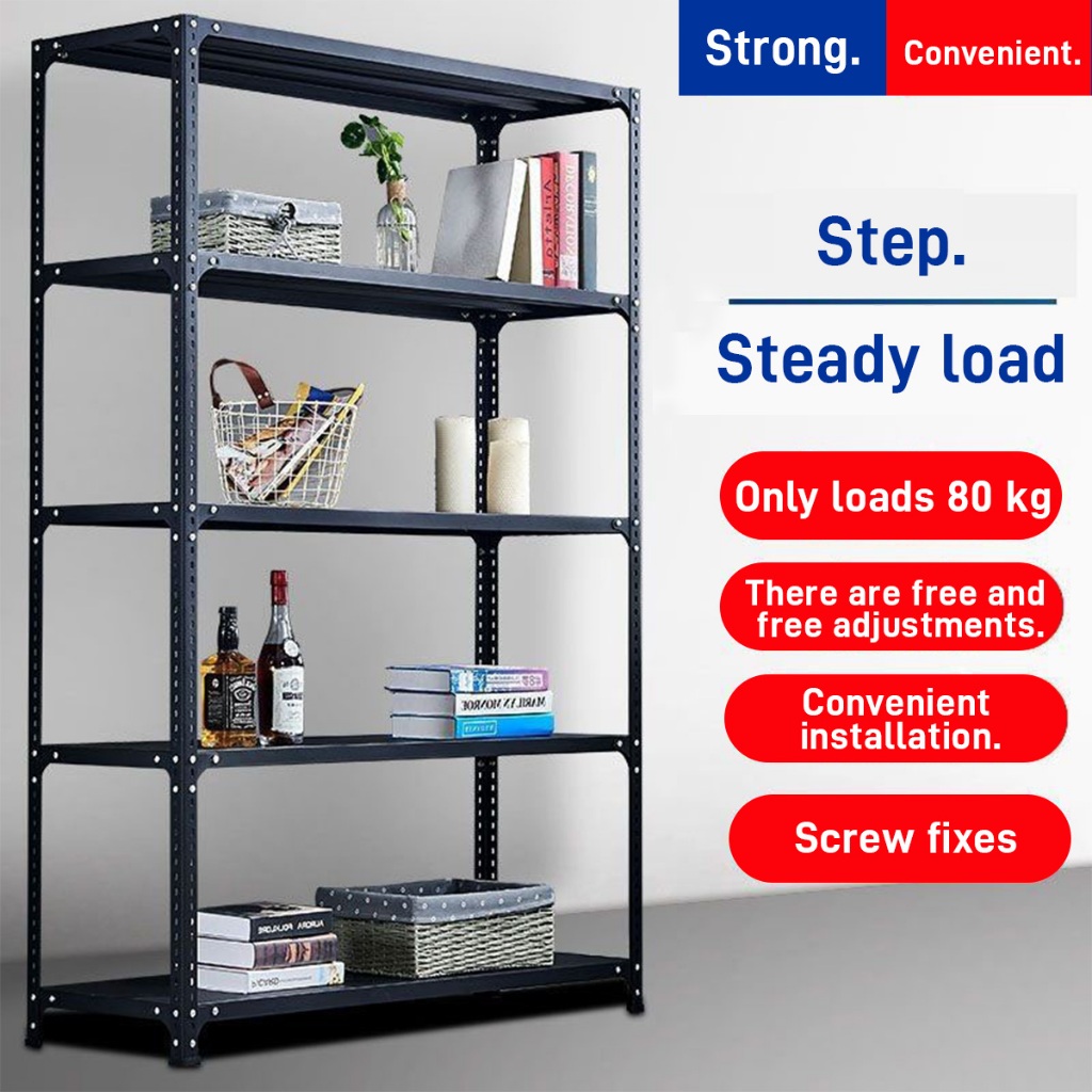 3/4/5 Tier Metal Adjustable Boltless Rack Warehouse Rak Barang Rak ...