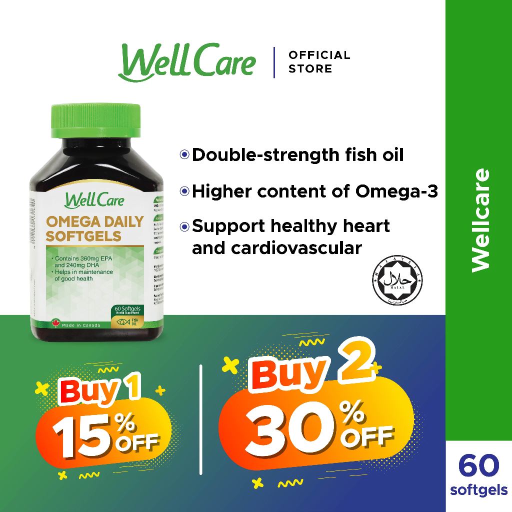 Truelifesciences Wellcare Omega Daily Softgels 60's | For Healthy Heart ...