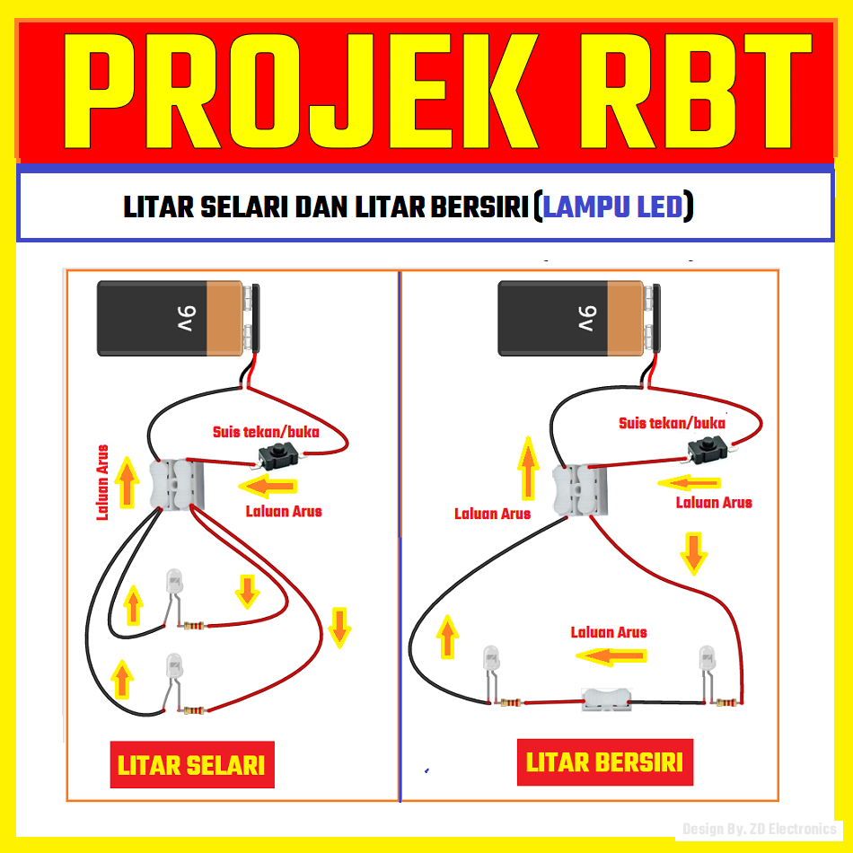 [ RBT ] Litar Selari & Litar Sesiri( Lampu LED ) - Reka Bentuk Elektrik ...