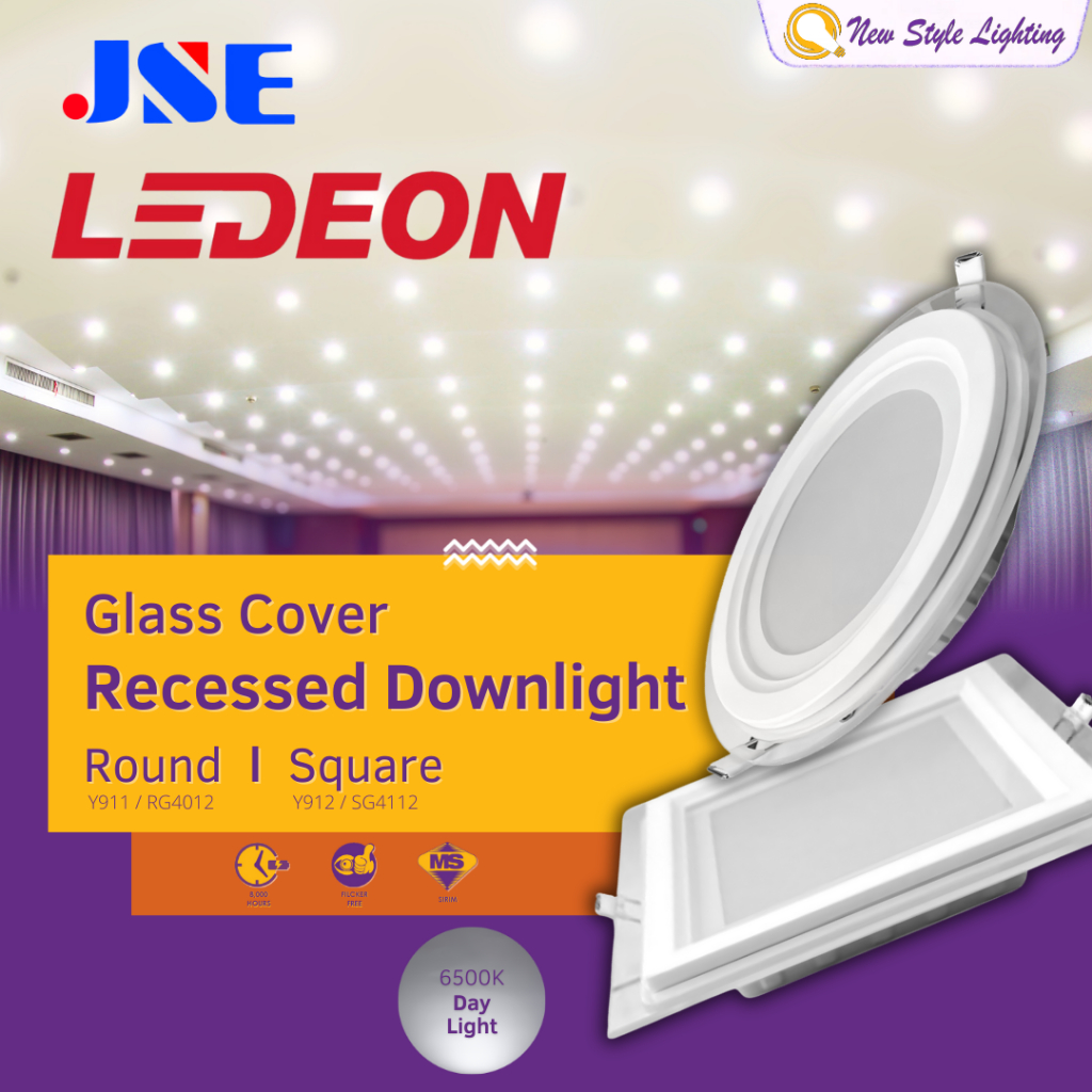 YETPlus LEDEON JSE 4" 12W 6" 18W Glass LED Recessed Ceiling Downlight ...