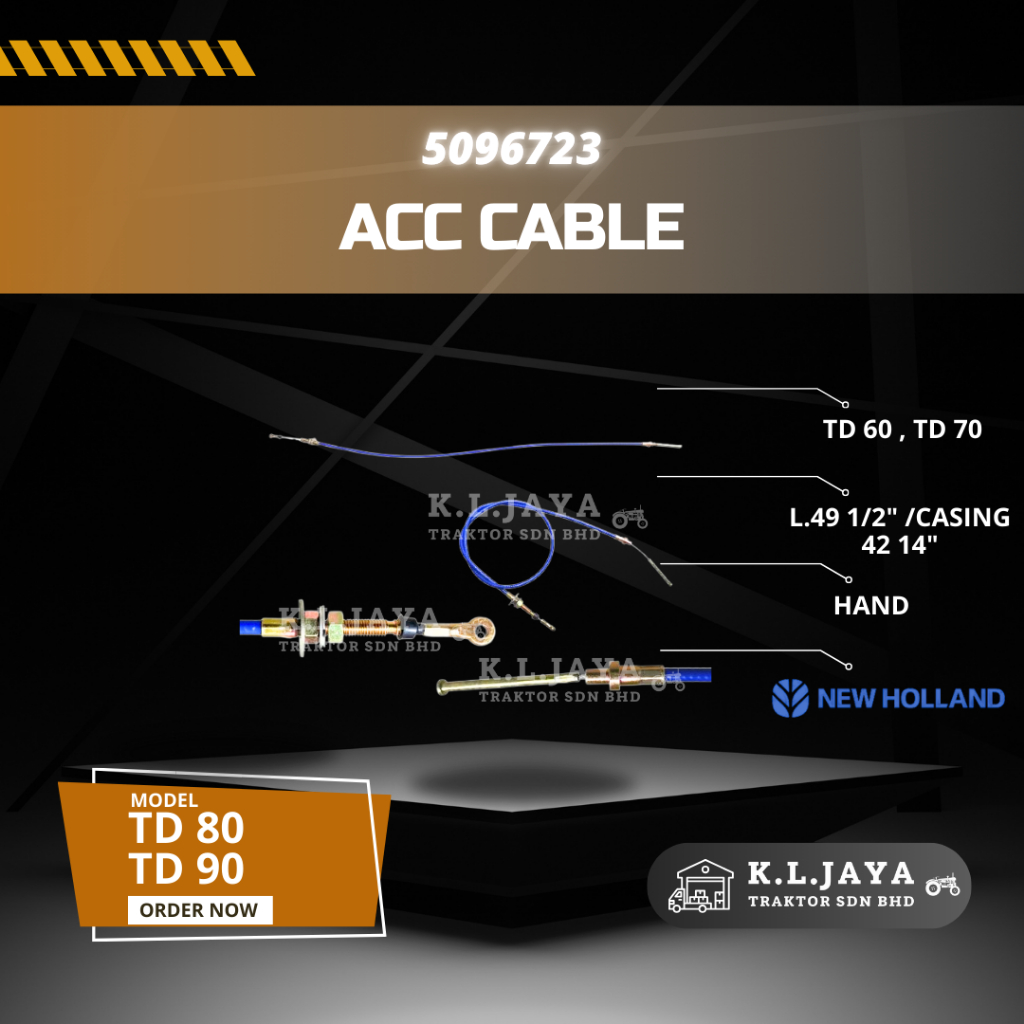NEW HOLLAND ACC CABLE 5096723 / 5096724 TD80 TD90 TD70 AGRICULTURAL ...