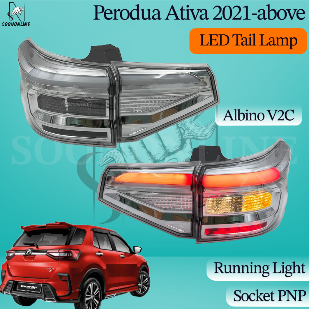 Perodua Ativa Tail lamp 2021 LED Albino Tail Light Lampu Belakang Ativa ...