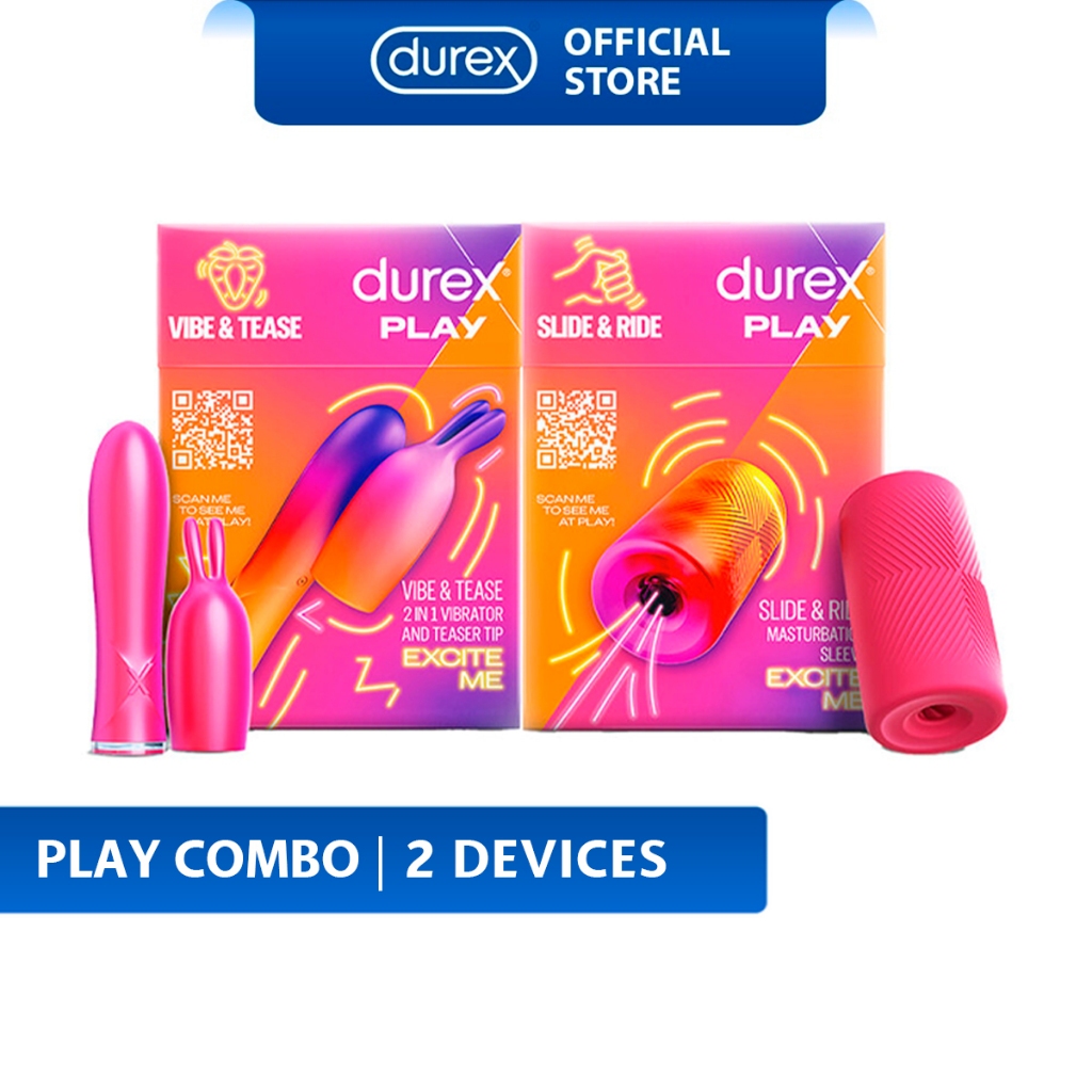 [Toy - Play Combo deals] Durex Play Vibe & Tease 2 in 1 Vibrator + Durex Play Slide & Ride ...