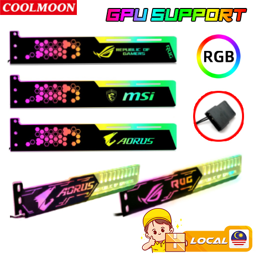 Coolmoon RGB Molex 4 Pin Horizontal Graphic Support Colorful GPU Holder ...
