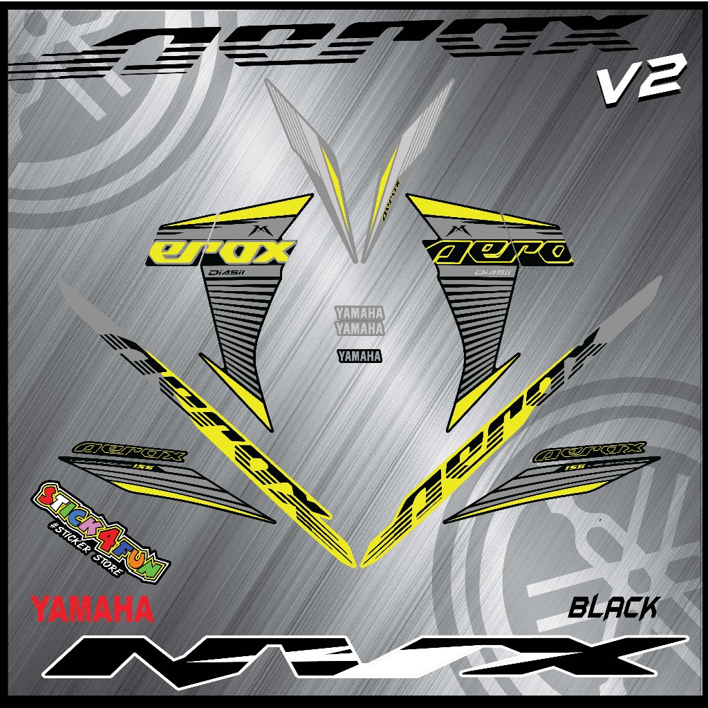 STRIPE MOTOR YAMAHA NVX / AEROX 155 V2 MX KING (43) IND CUSTOM BODY ...