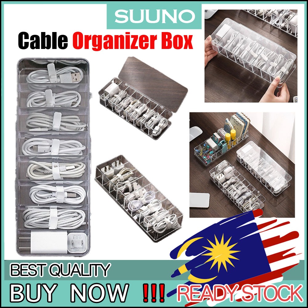 Cable Storage Box Accessories Anti Dust Earphone Wire Organizer Office ...