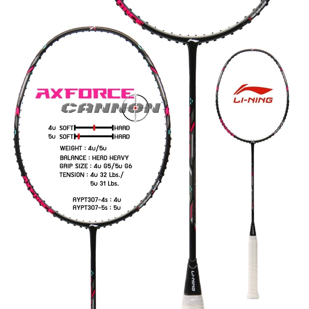 LI-NING AXFORCE CANNON BADMINTON RACQUET FREE STRING N GRIP UNSTRUNG ...