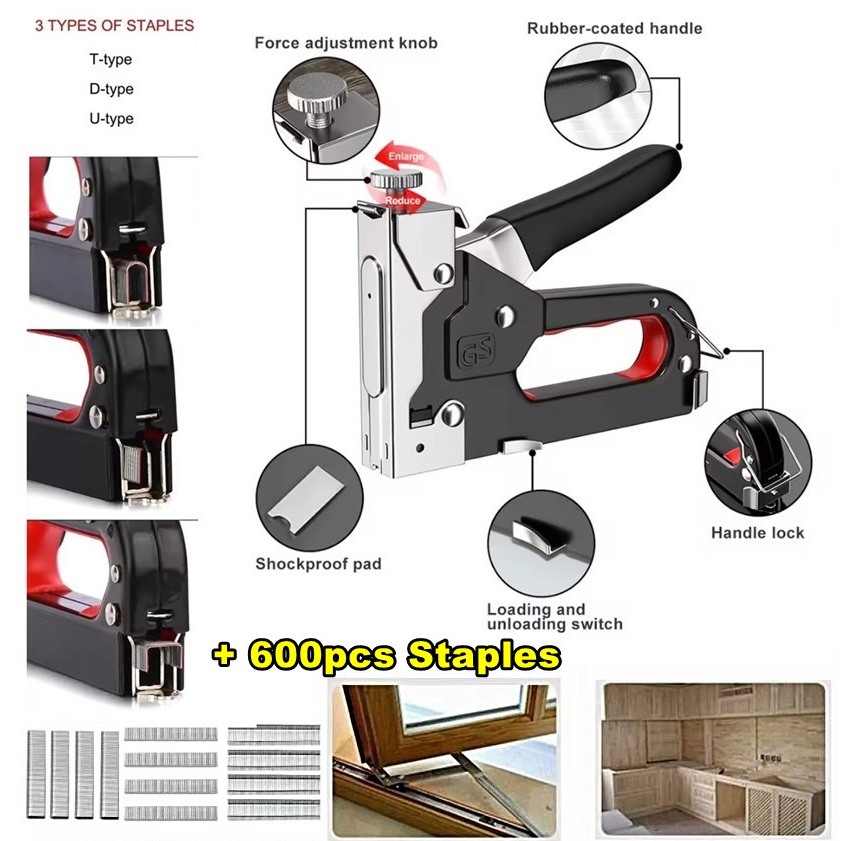 3 IN 1 Multitool Nail Tacker Staple Gun Stapler Stapling Machine 4/6 ...