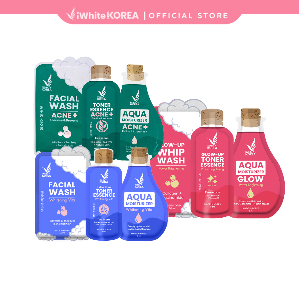 iWhite Korea Whitening/Glow/Acne+ Face Wash/Toner Essence/Aqua ...