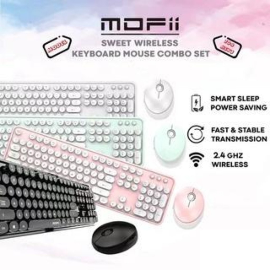 MOFII Sweet Wireless Keyboard Set USB Wireless Keyboard And Mouse ...