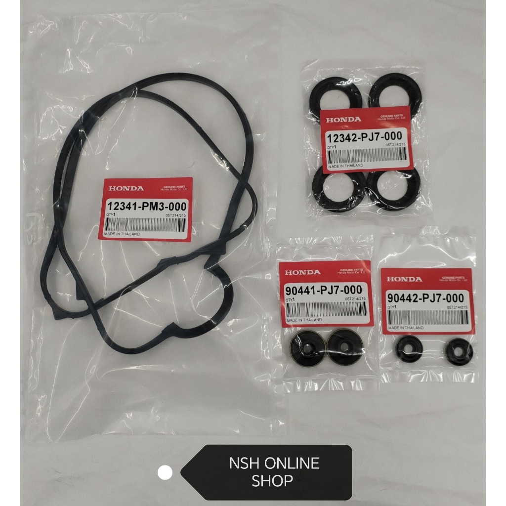 Valve Cover Gasket with Plug Seal & Valve Cover Bush (OEM) for Honda ...