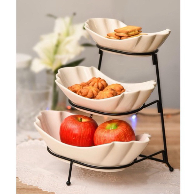 PREMIUM Ceramic Buffet 3 Tier Serving Tray Mangkuk Hidang Bertingkat ...