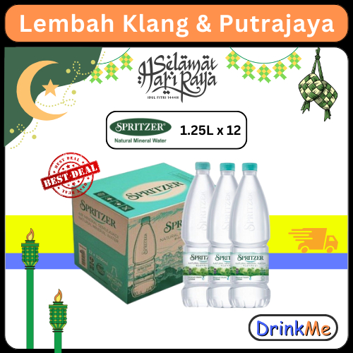 Spritzer Natural Mineral Water 1.25L - 6 - 10 Ctns / Kotak (1.25L x 12 Bottles) | Shopee Malaysia