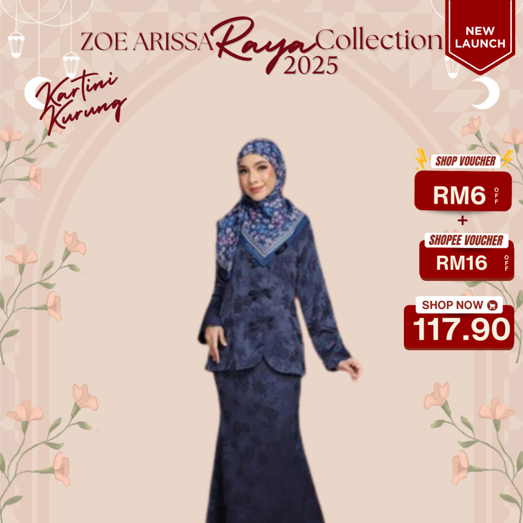 ZOE ARISSA Kartini Kurung Kebaya Moden BAJU RAYA KURUNG Textured ...