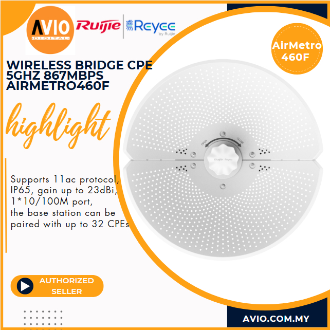 Ruijie Outdoor Weatherproof Gigabit Wireless Bridge CPE 5GHz 867Mbps 1x ...