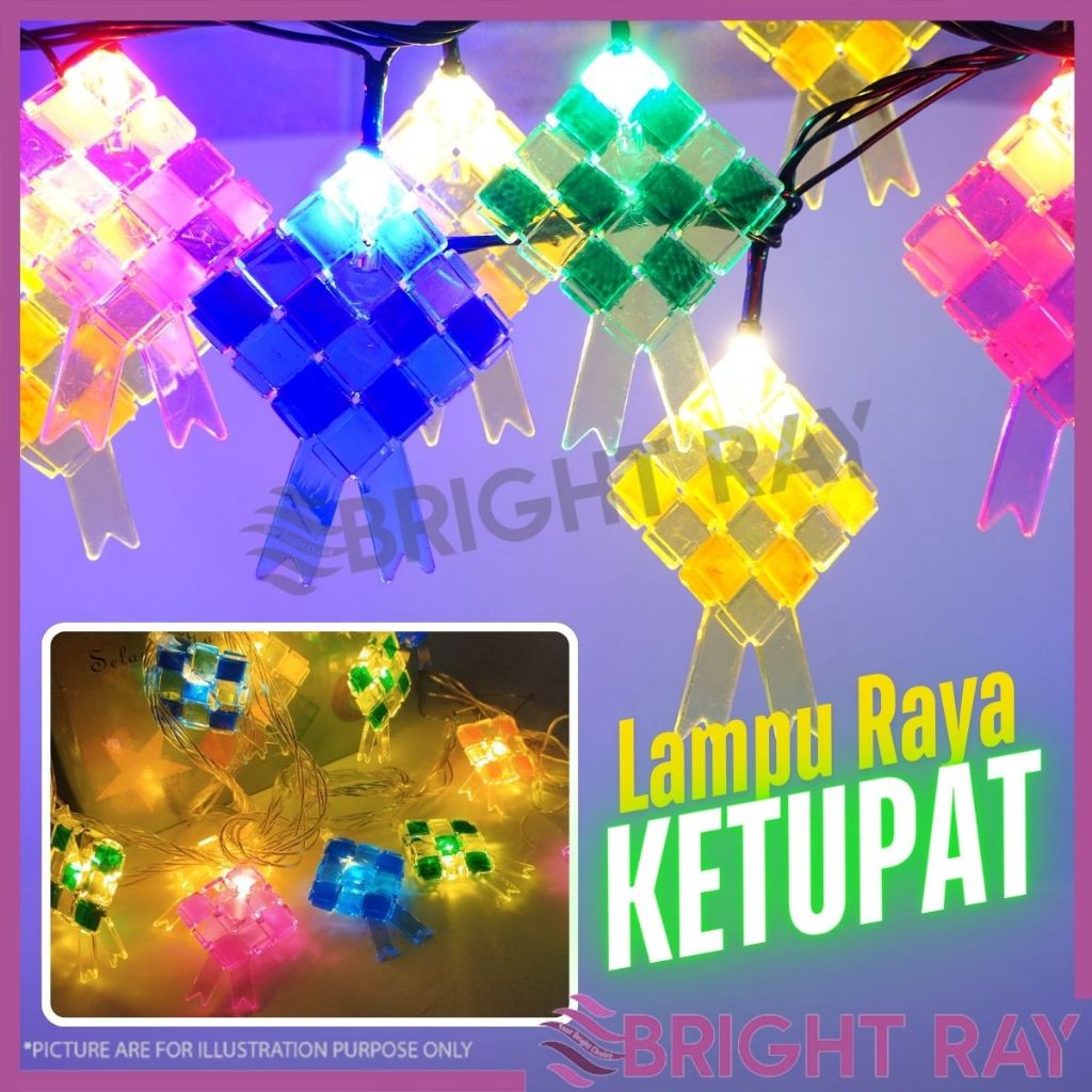 Lampu Hari Raya Kelip Ketupat 20LED Lampu Lip Lap Fairy Light String ...
