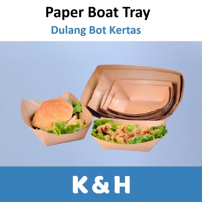 Dulang Kertas [50pcs/Pkt] Brown Paper Tray / Krathong Tray / Rain Drop ...