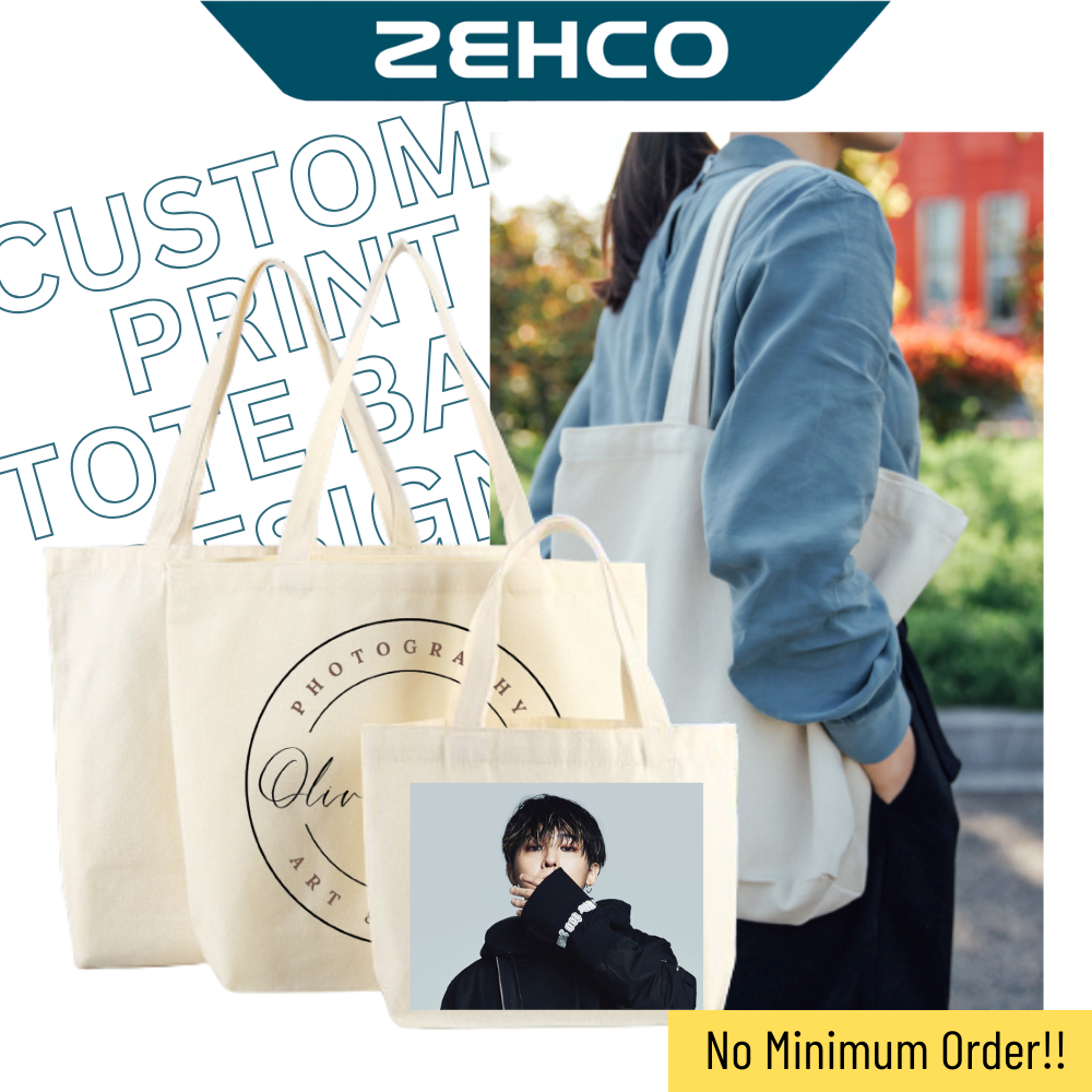 Custom Print Canvas Tote Bag 12oz Custom Bag Logo Custom Color Printing ...