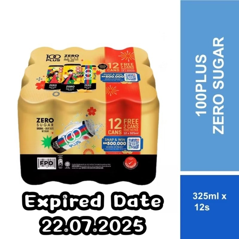 [TKM] 100plus Original Zero 325ml x 12 (Expired Date 22.07.2025) | Shopee Malaysia