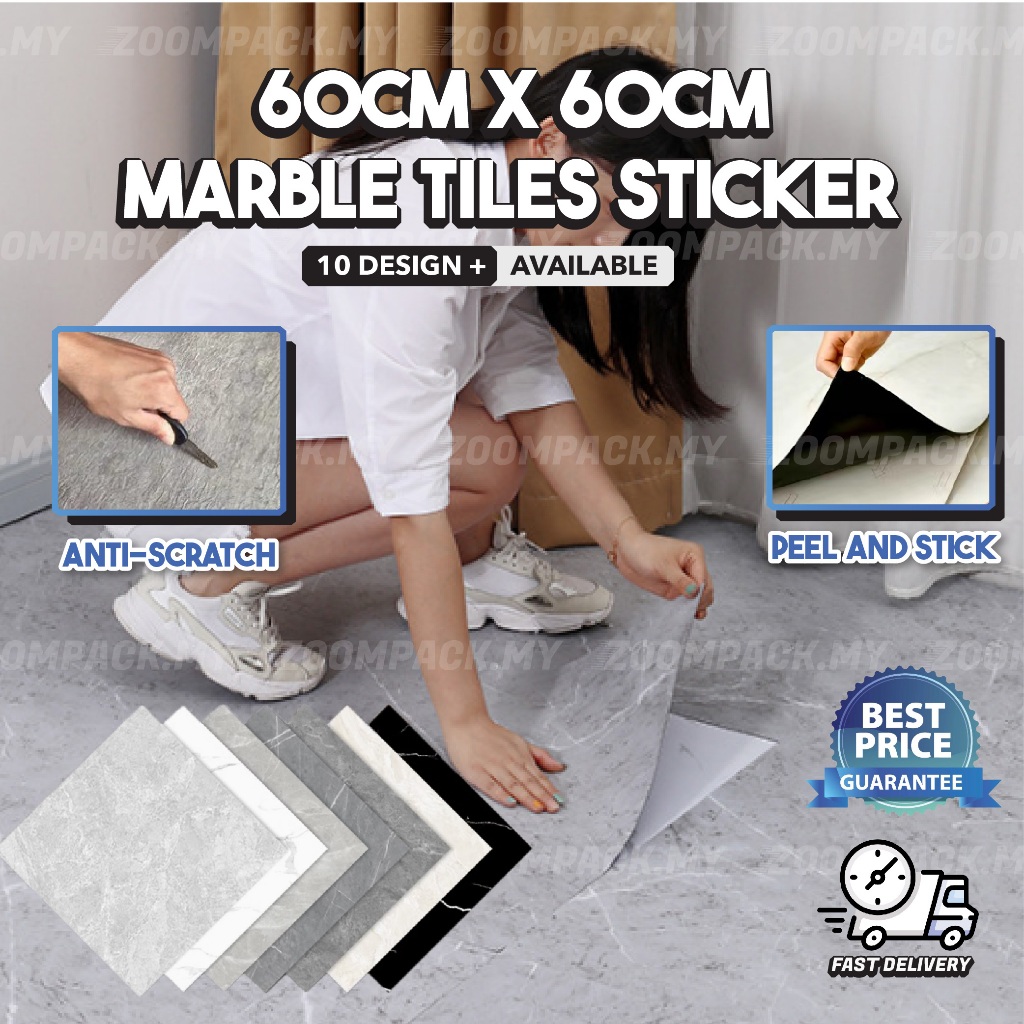 ZoomPack 60X60CM Marble Floor Sticker Vinyl Sticker Self Adhesive PVC ...