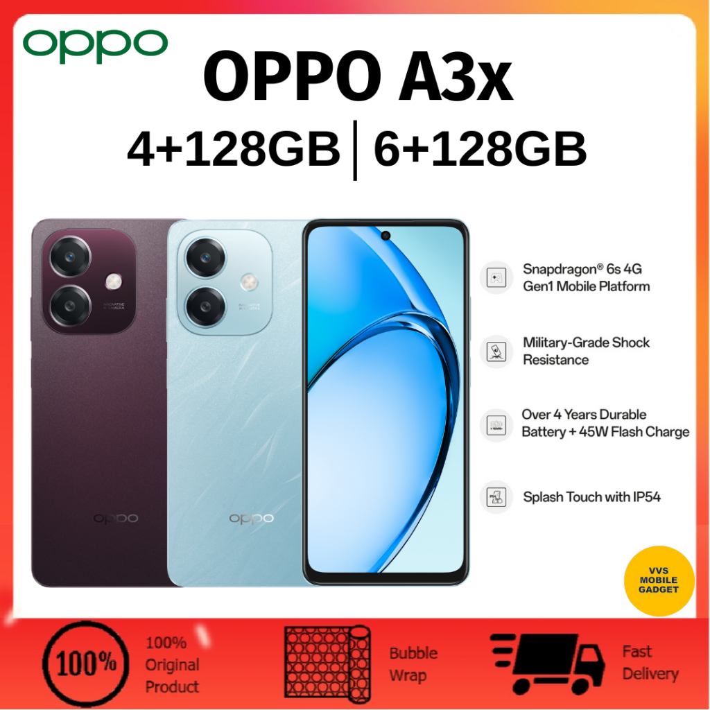 OPPO A3x [4GB RAM + 128GB ROM / 6GB RAM + 128GB ROM] Smartphone ...