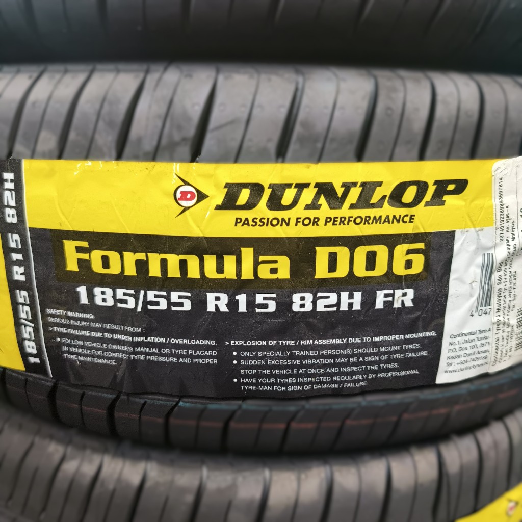 185/55/15 DUNLOP FORMULA D06 【year 2024】 | Shopee Malaysia