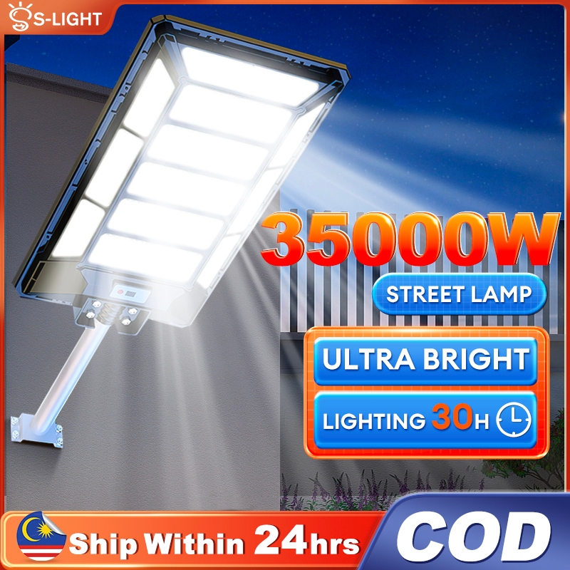 【Malaysia stock】Lampu 35000W Solar LED Light Street Light IP67 Waterproof Outdoor High Bright ...