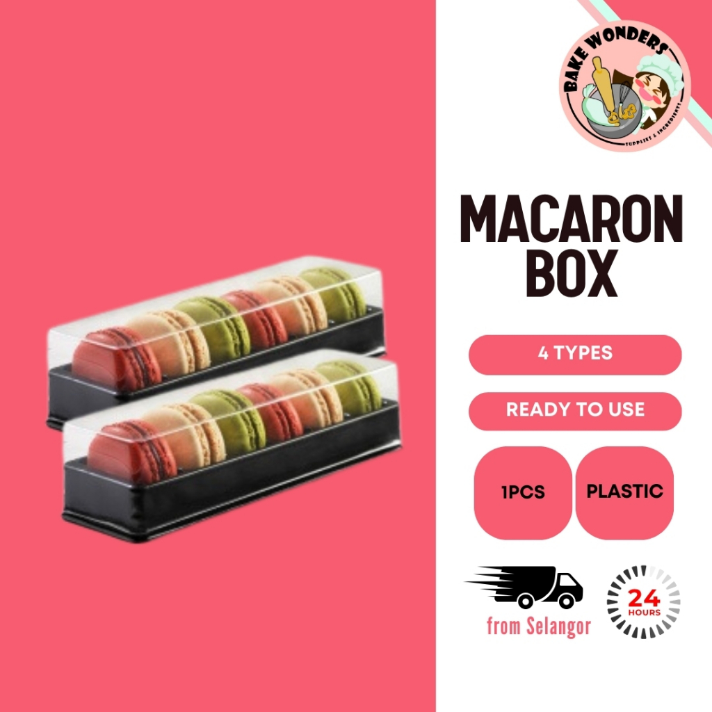 Macaron Box/ Macaroon/ Black Macaroon box/ Transparent Macaroon box (1 ...