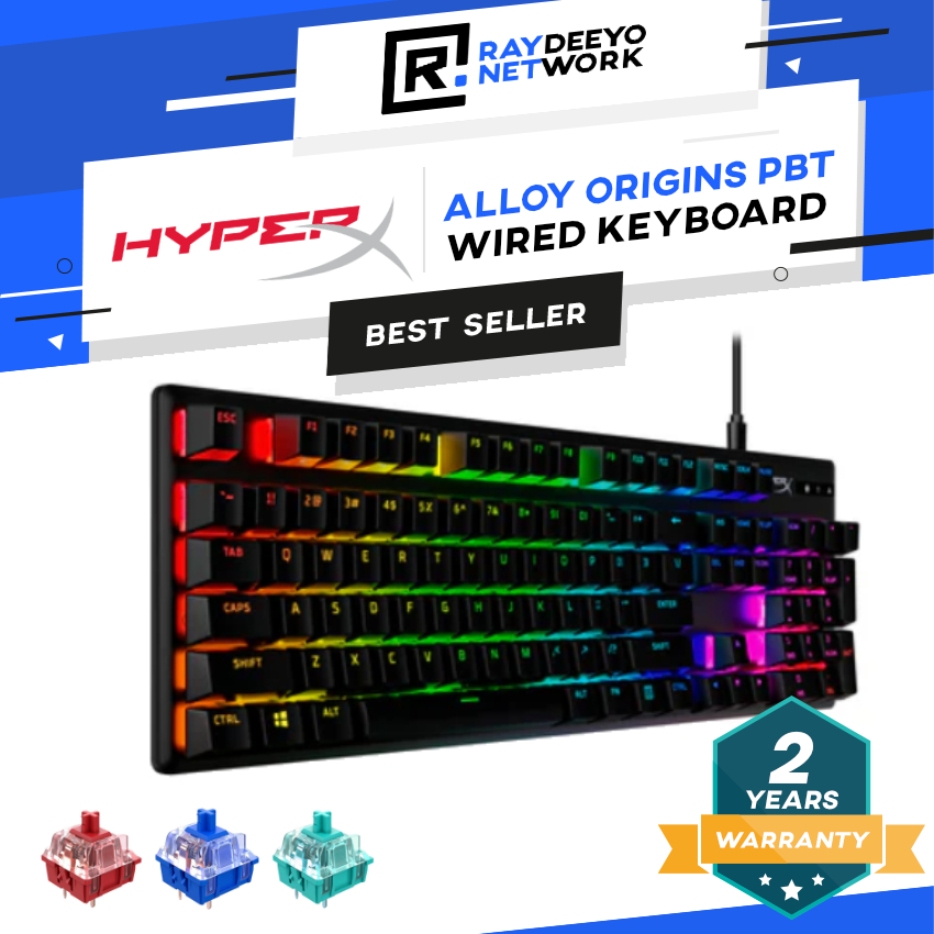 HyperX Alloy Origins PBT HX Red Linear/ Blue Clicky/ Aqua Tactile ...