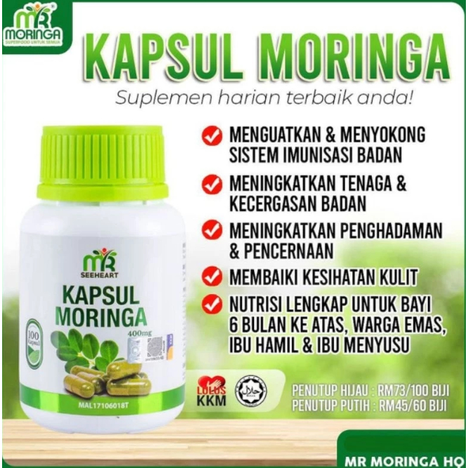 MR Moringa Oleifera Premium Capsules Moringa /Berry /Kelor /辣木胶囊 400MG ...