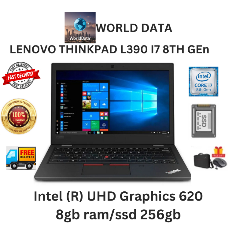 LENOVO THINKPAD L390 I7 8TH GEN Intel (R)UHD graphics620 13.3'inch ...