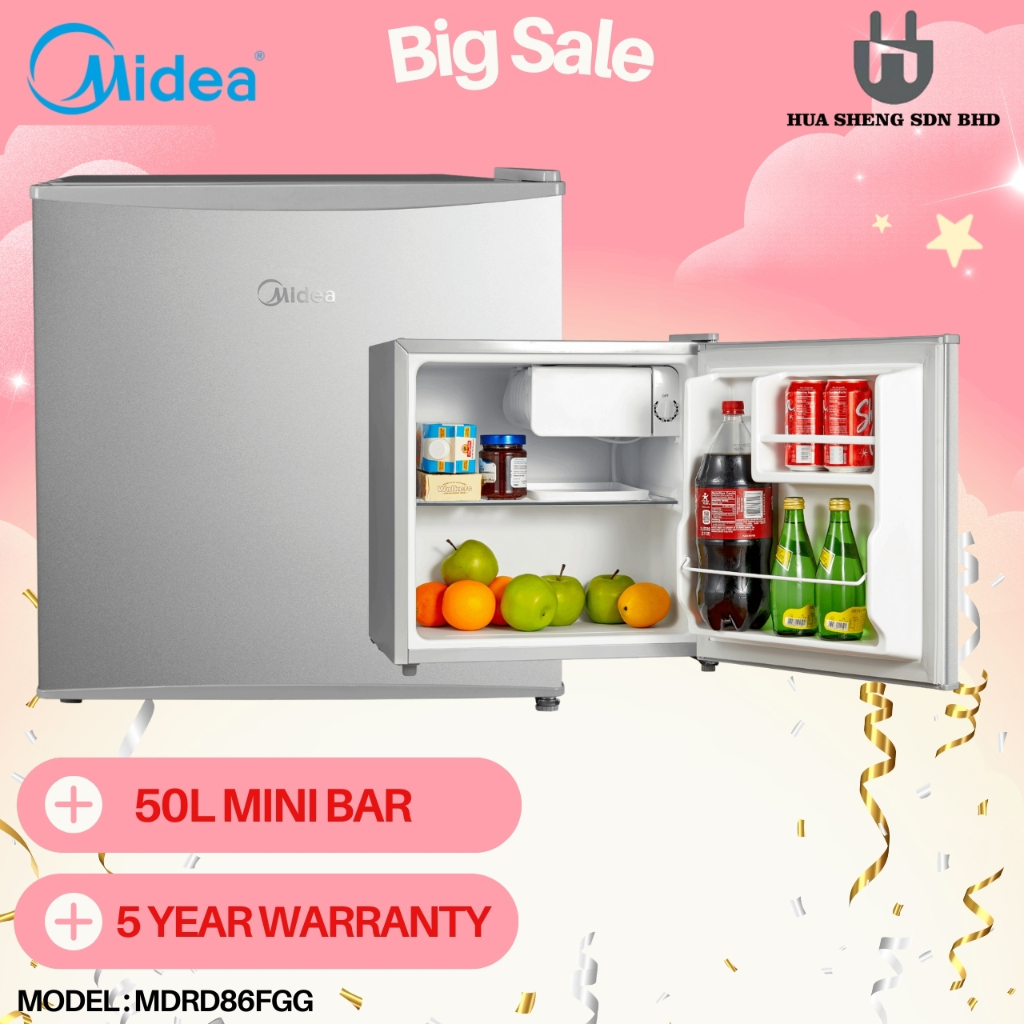 MIDEA MDRD86FGG 50L Mini Bar Refrigerator | Shopee Malaysia