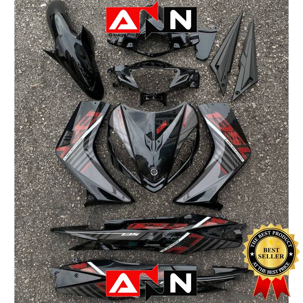 COVERSET YAMAHA LC 135 V1 DOCTOR P HITAM BLACK BATMAN 024 2015 / VELOZI ...