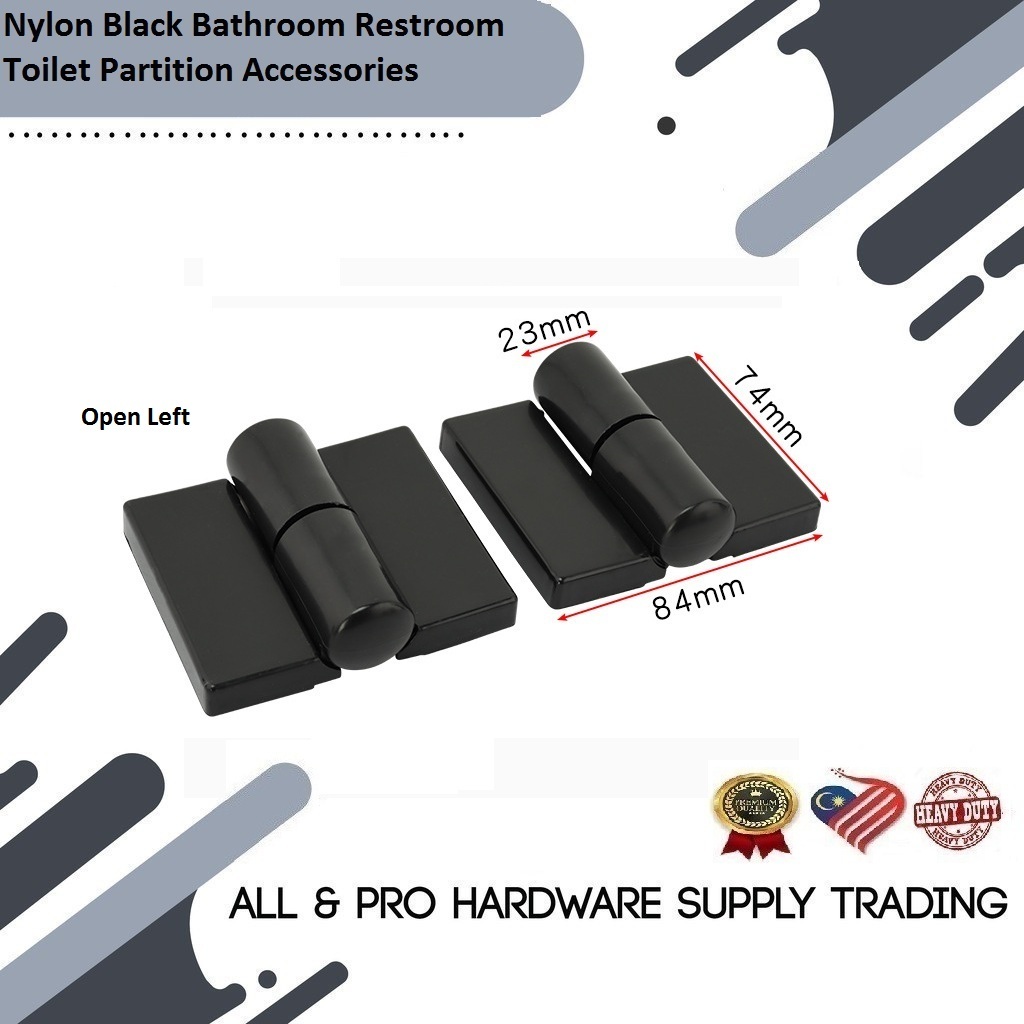 Nylon Black Bathroom Restroom Toilet Partition Accessories 1 Pcs Of ...