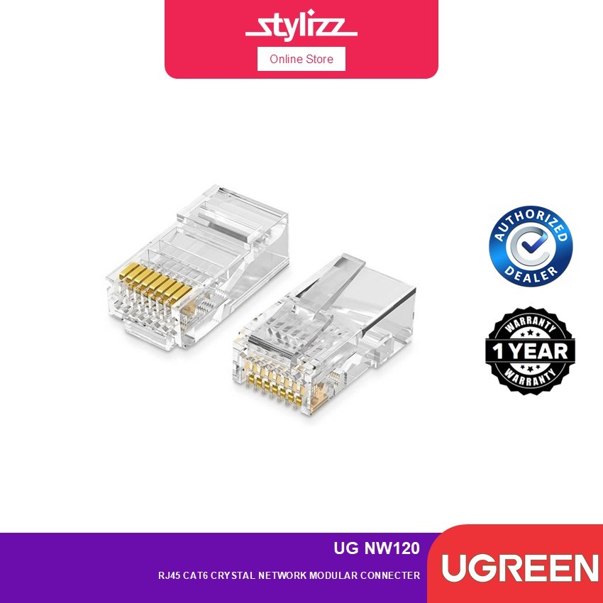 UGREEN RJ45 CAT 6 CRYSTAL NETWORK MODULAR CONNECTOR - UTP Network Plug ...