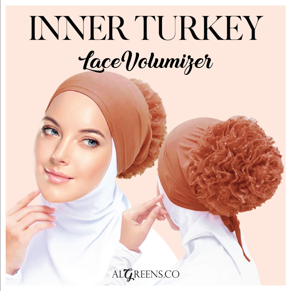ALGREENS Inner Turkey Lace Inner Hijab Volumizer Sanggul Bertali Ciput ...