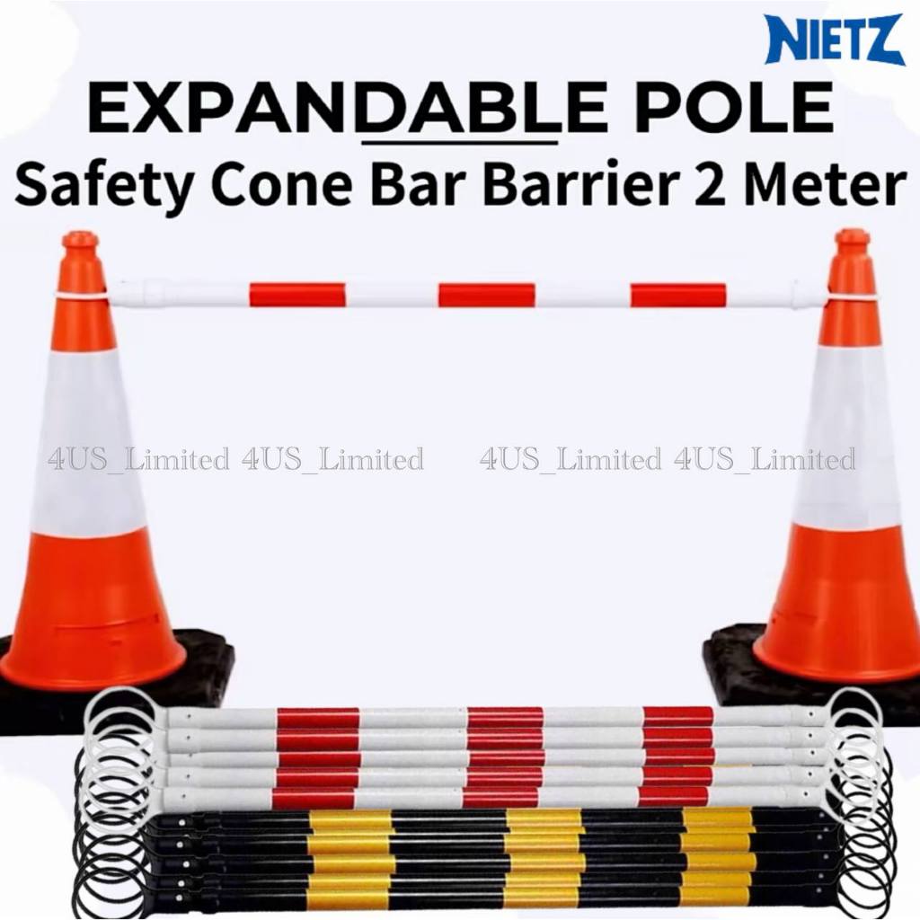 NIETZ Expandable Retractable Cone Bar Traffic Safety Cone Bar Barrier 2 ...