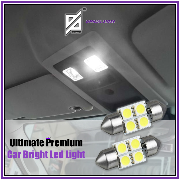 Car Led Room Light White Color 4 Bright Led Full T-10x31MM 12V 5050 LED ...