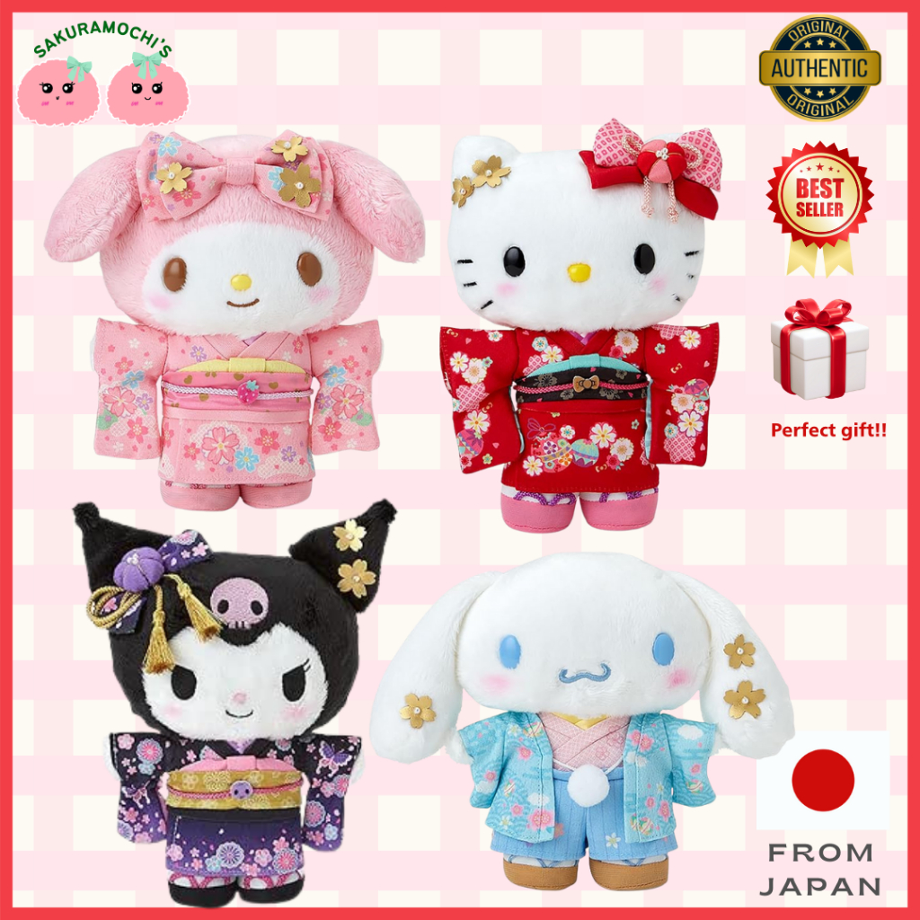 SANRIO Hello Kitty My Melody Cinnamoroll Kuromi Plushie Doll Stuffed Toy Kimono [Direct from ...