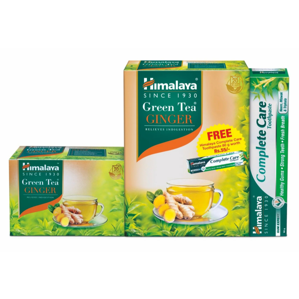 HIMALAYA GREEN TEA GINGER 2G´20s + COMPLETE CARE TOOTHPASTE 80G FREE ...