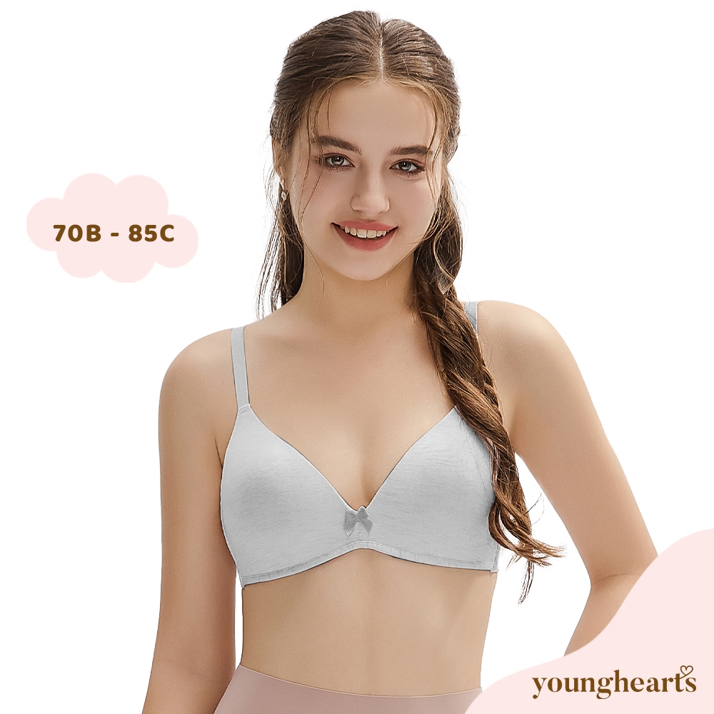 Young Hearts Cozy Melange Padded Wireless Push Up Bra Y23-19953 | Shopee Malaysia