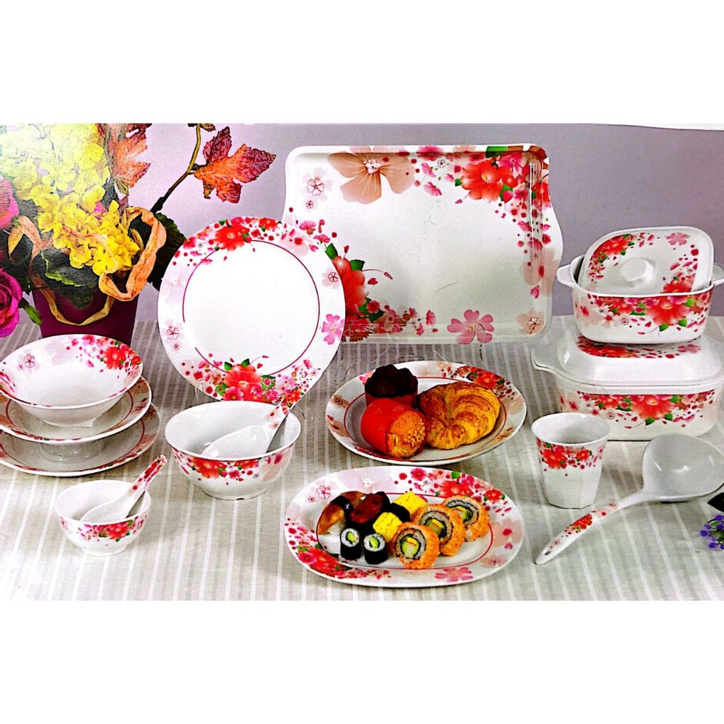MAS Melamine Plate Floral Spring /Melamine Plate/Melamine Set/Pinggan ...