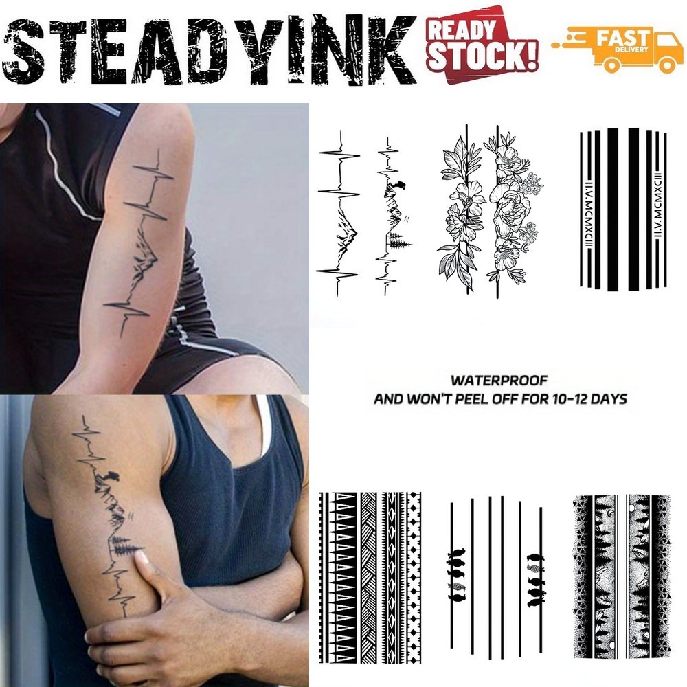 [𝚂𝚝𝚎𝚊𝚍𝚢𝙸𝙽𝙺] Armband Temporary Tattoo Sticker Waterproof Tattoos - Lasts ...