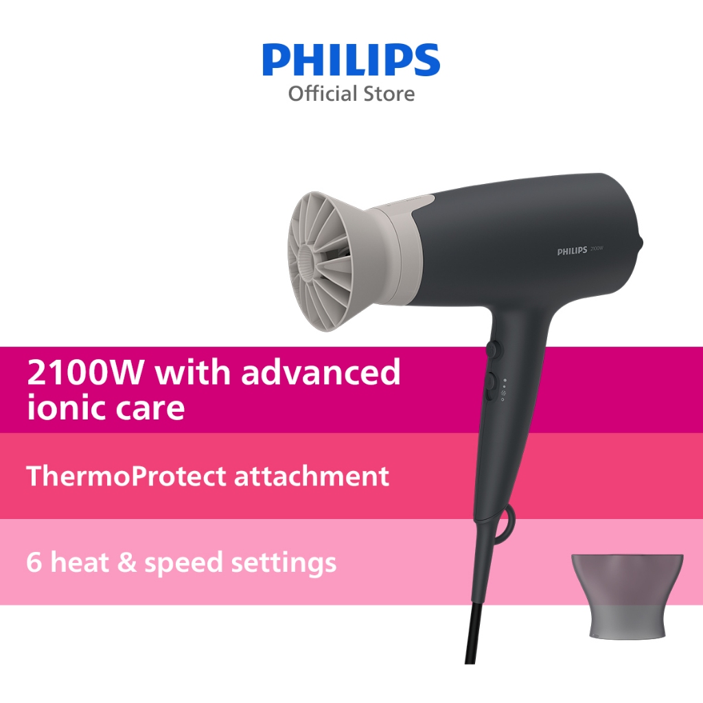 Philips 3000 Series 2100W Hair Dryer with Advanced Ionic Care BHD351/13 | Shopee Malaysia